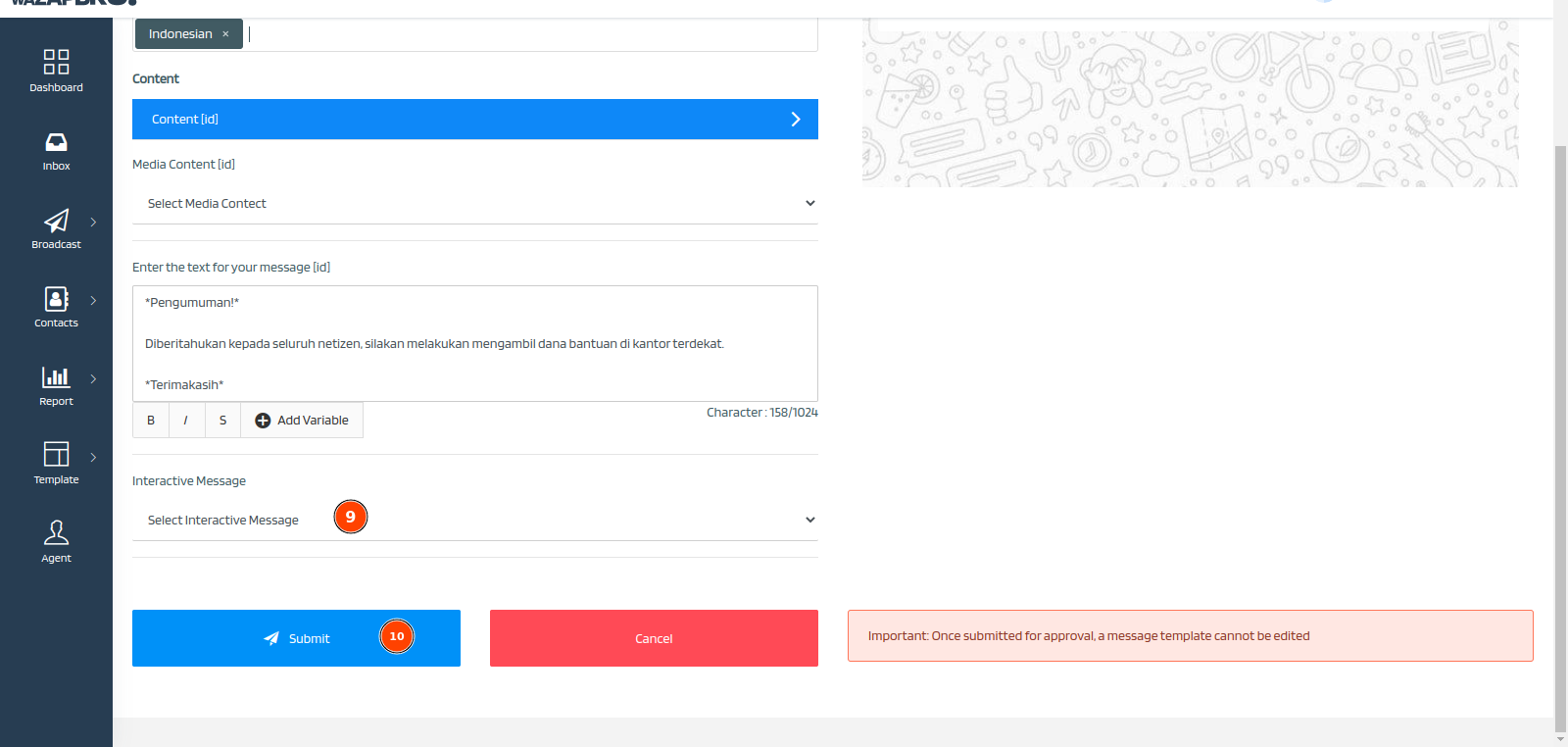 Membuat template pesan - Wazapbro.com